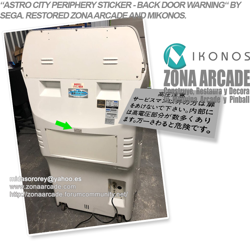 "(NEW) ASTRO CITY CABINET" (SEGA) All Arcade Artwork Decals and Small Stickers in Zona Arcade Site